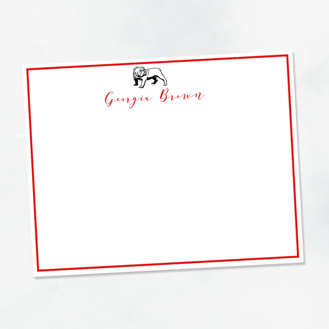 Bulldog Note Cards - Flat Cards - Personalized Note Cards - Notecards ...