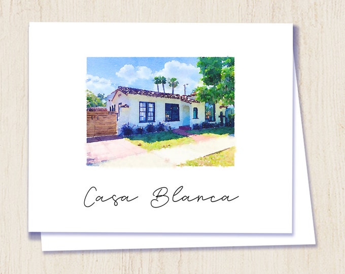 Family Note Card Folded Personalized Family Note Cards Watercolor Home ...