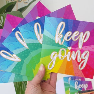 Keep Going Card A Positive Affirmation With a Rainbow of Positivity ...