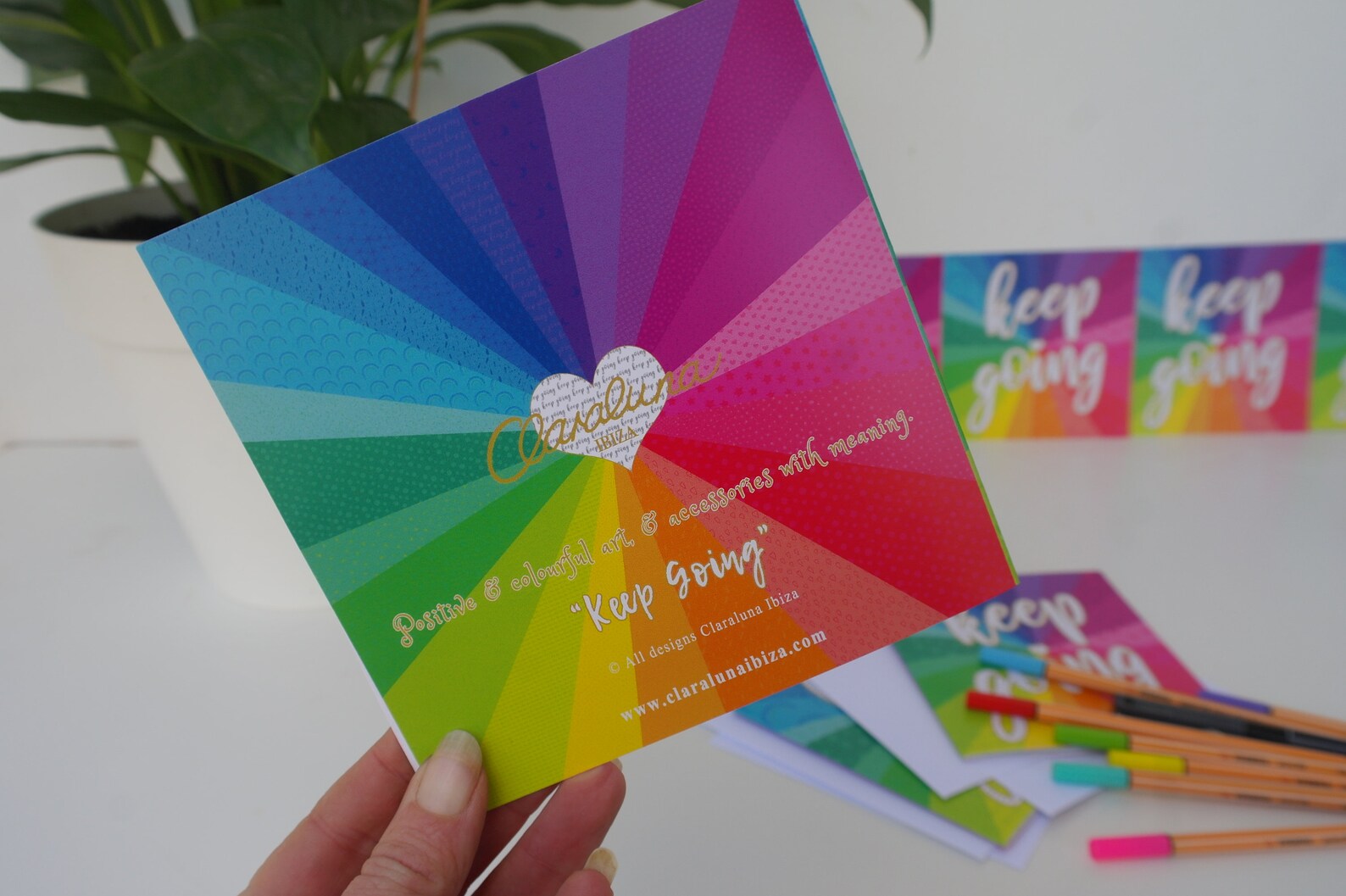 Keep Going Card A Positive Affirmation With a Rainbow of - Etsy