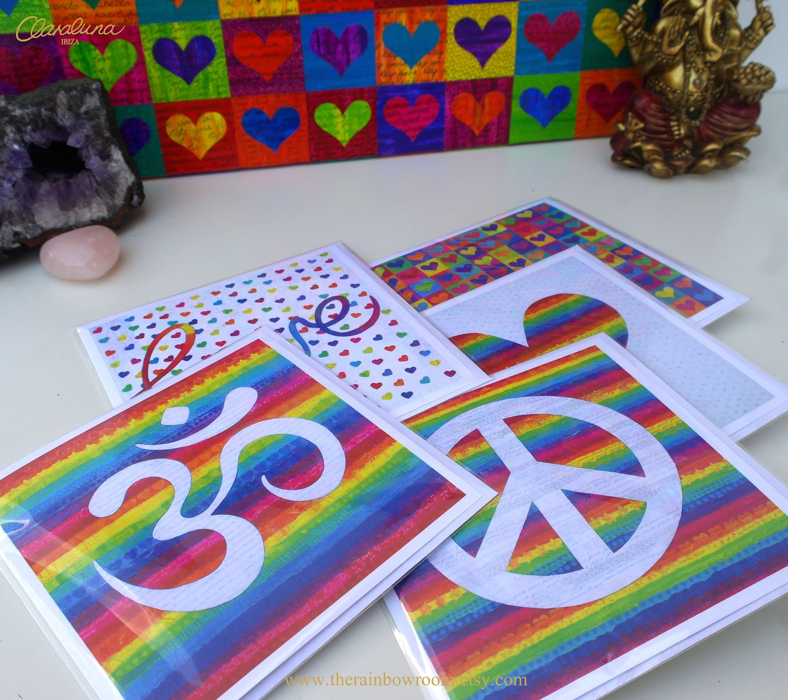 Rainbow Art Greetings Cards Set A Multipack of 5 Colourful - Etsy