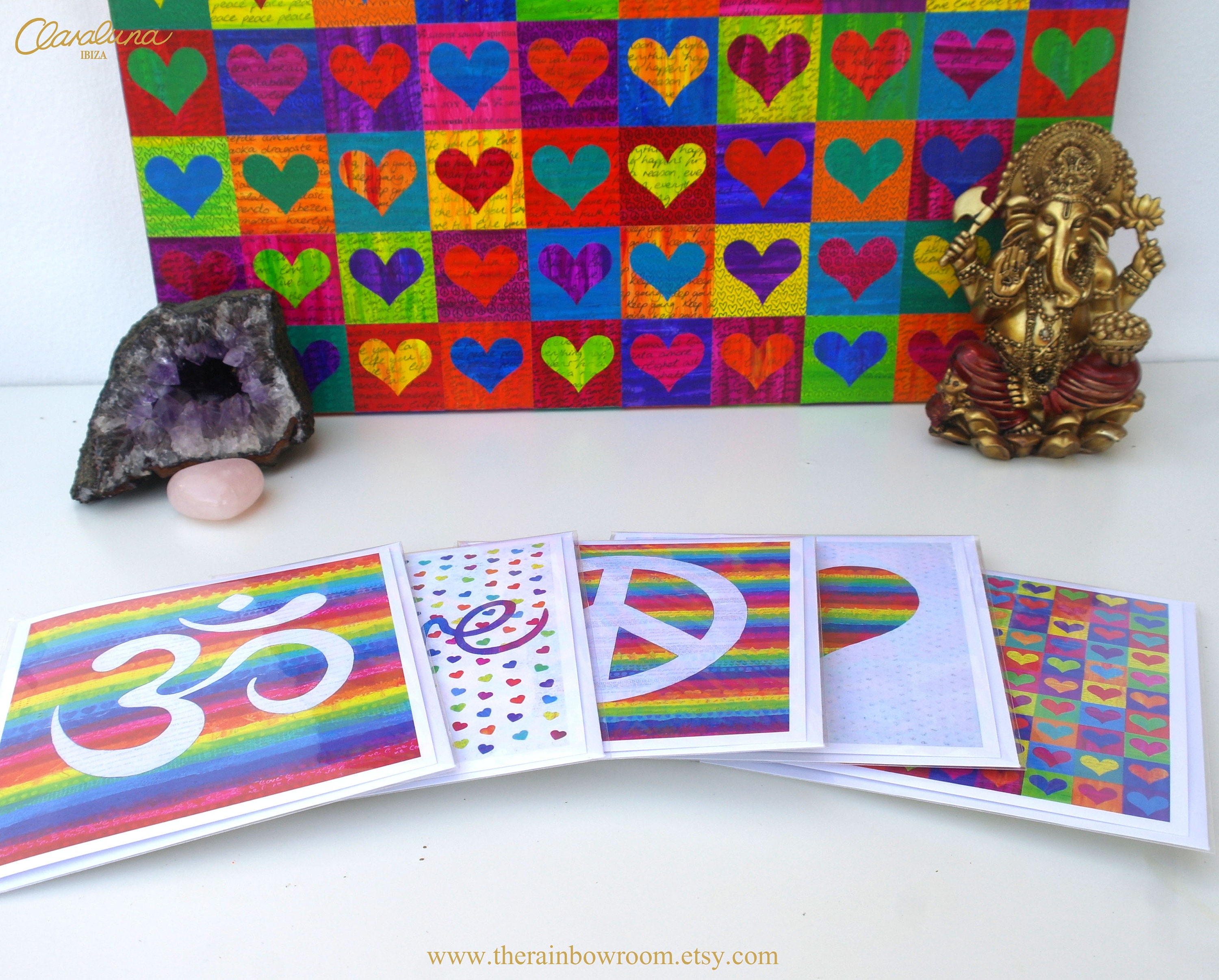 Rainbow Art Greetings Cards Set A Multipack of 5 Colourful - Etsy