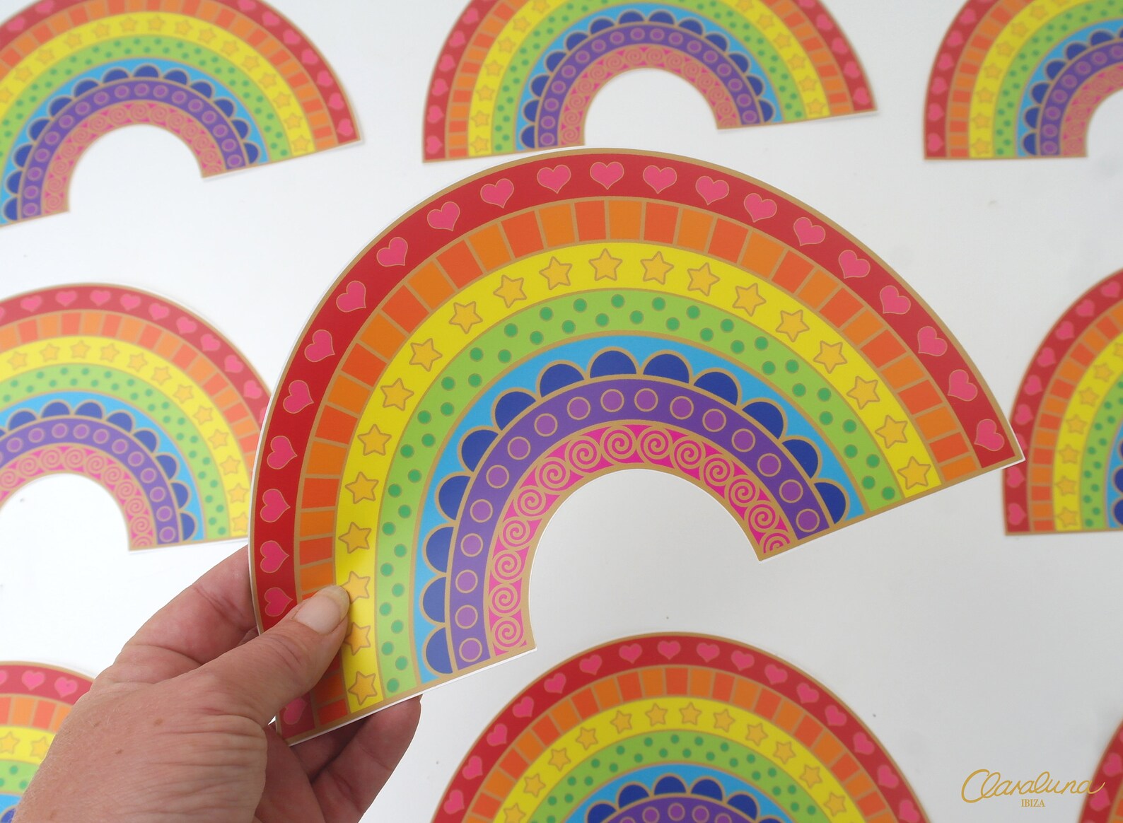 Large Rainbow Sticker A Happy Rainbow Sticker for Use as a | Etsy