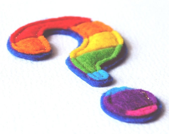 Question Mark Rainbow - Handmade Applique Felt Card - Etsy