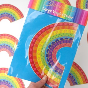Large Rainbow Sticker A Happy Rainbow Sticker for Use as a - Etsy