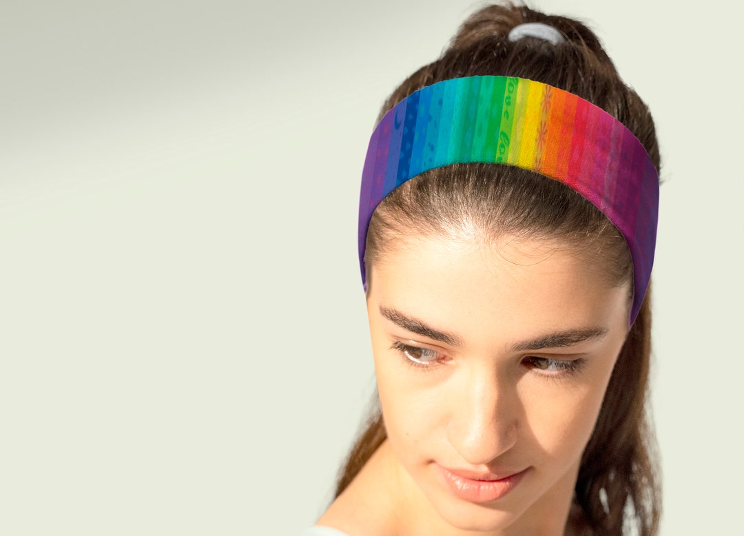 Rainbow Stripe Headband. Funky Rainbow Hair Accessories. Rainbow Stripe ...