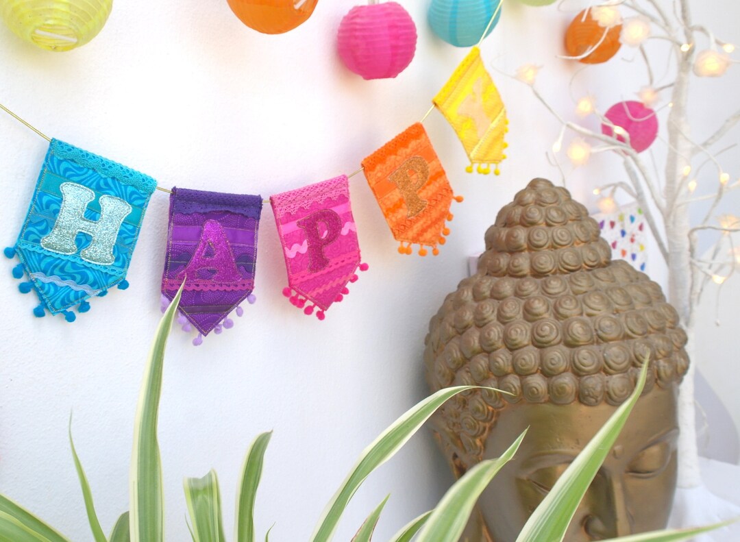 Rainbow Pennant Flags Positive Applique Flags With the Word - Etsy