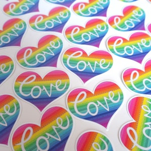 Rainbow Heart Vinyl Sticker A Love Heart Sticker With a Rainbow of ...
