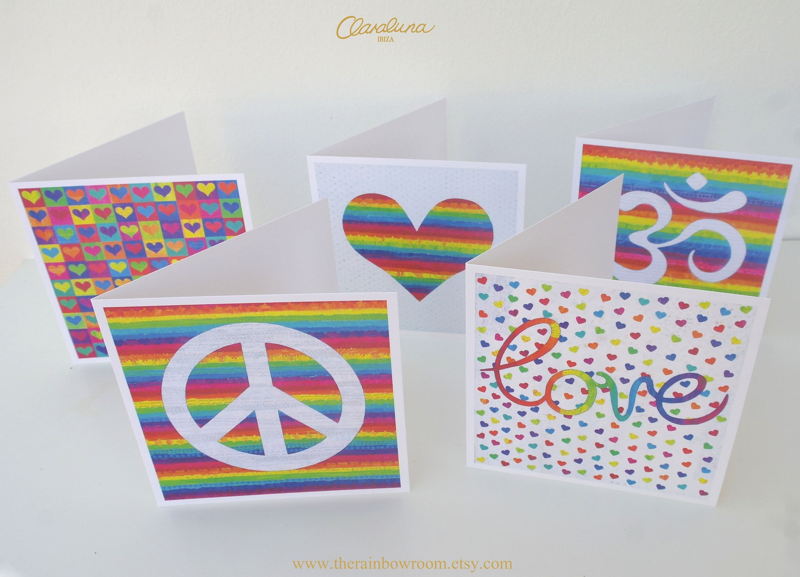 Rainbow Art Greetings Cards Set A Multipack of 5 Colourful - Etsy
