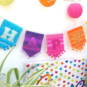 Rainbow Pennant Flags Positive Applique Flags With the Word - Etsy