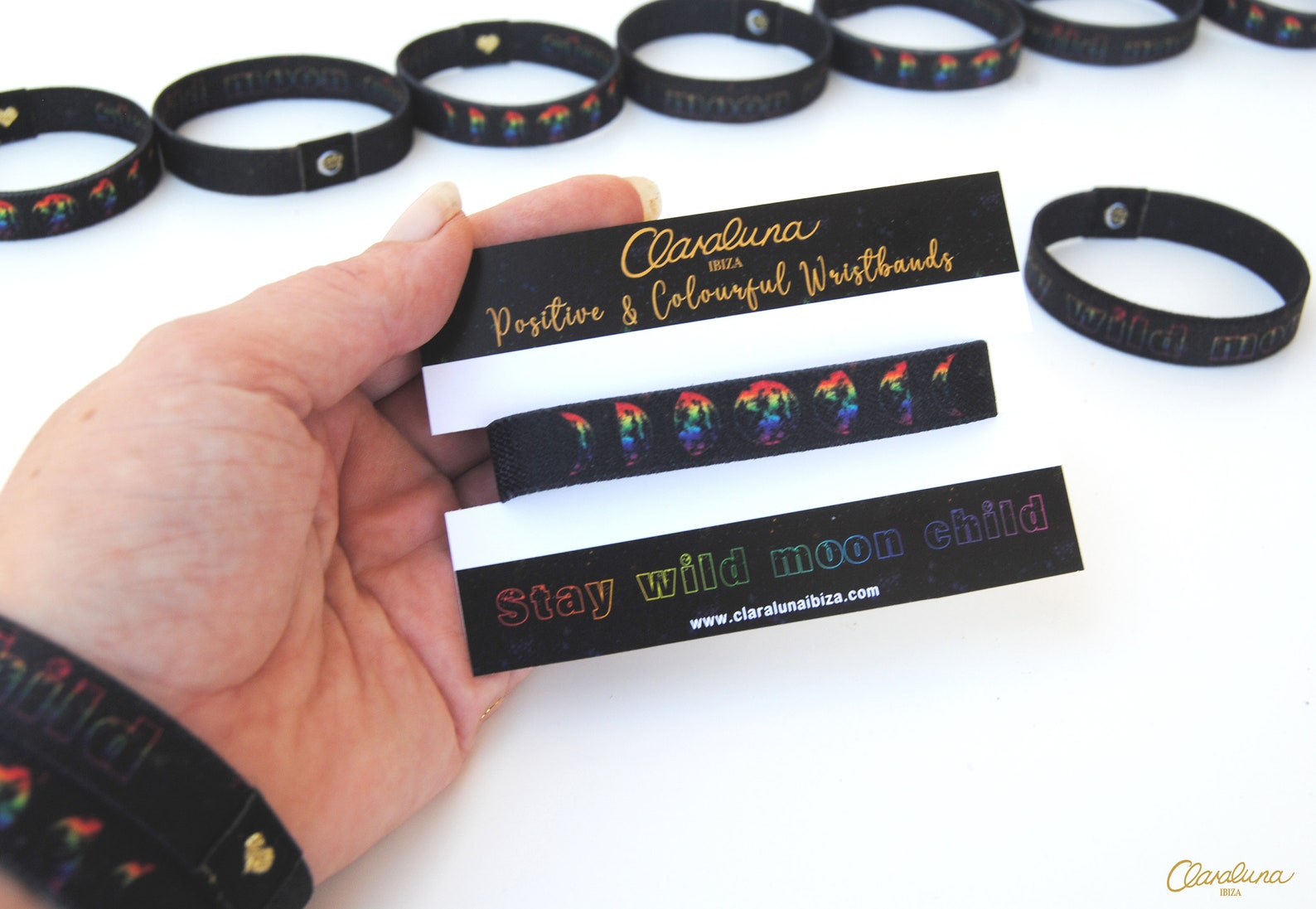 Moon Phases Wristband A Positive Affirmation Rainbow & Black - Etsy