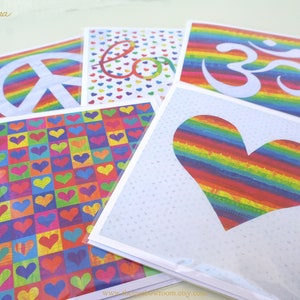 Rainbow Art Greetings Cards Set A Multipack of 5 Colourful - Etsy