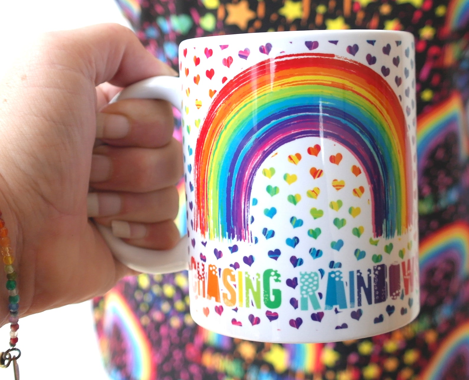Chasing Rainbows Mug A Bright and Happy Rainbow Mug for | Etsy