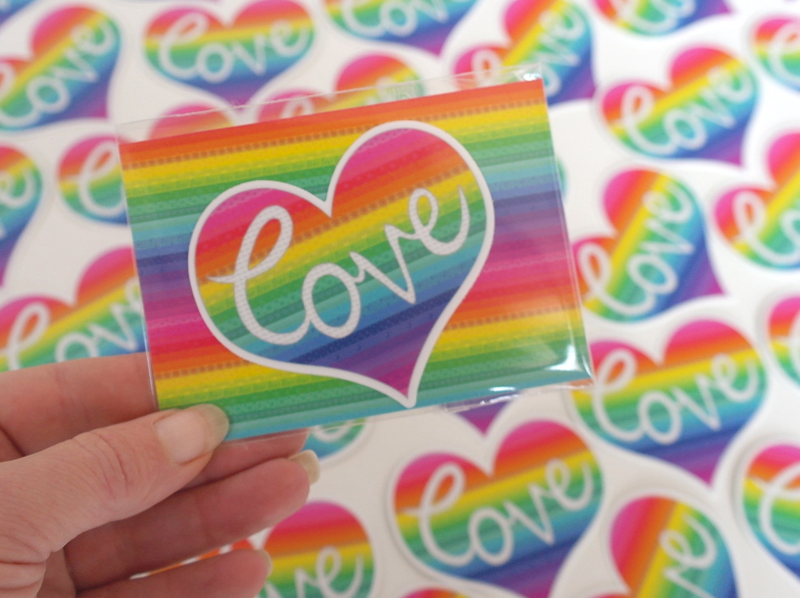 Rainbow Heart Vinyl Sticker A Love Heart Sticker With a - Etsy