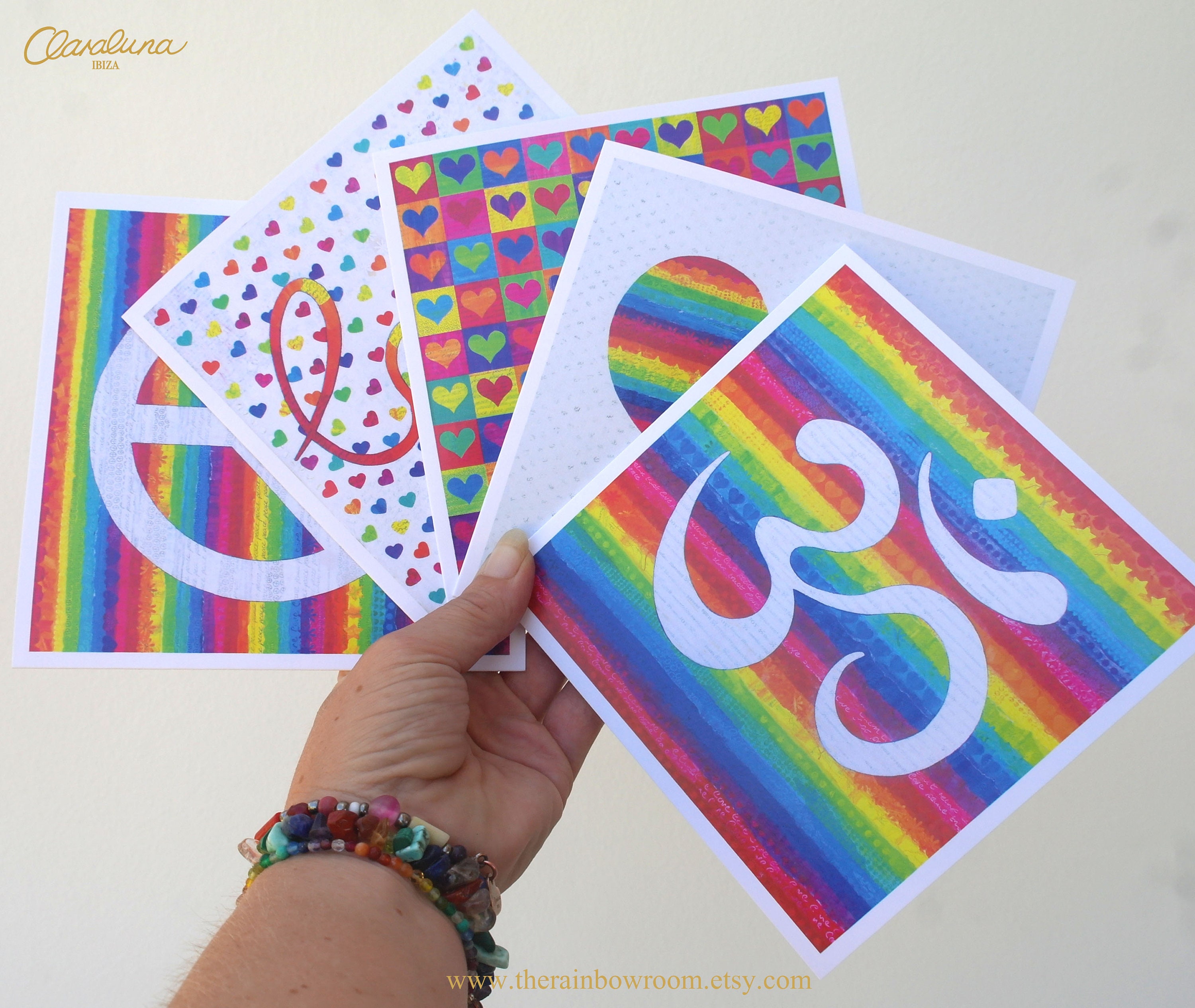 Rainbow Art Greetings Cards Set A Multipack of 5 Colourful - Etsy
