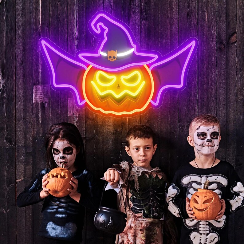 Pumpkin Neon Sign Halloween Decor, Halloween Neon Wall Art Sign, Home ...