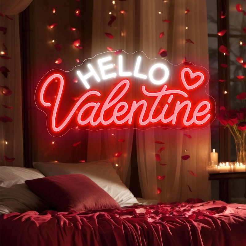 Hello Valentine Neon Sign - Etsy