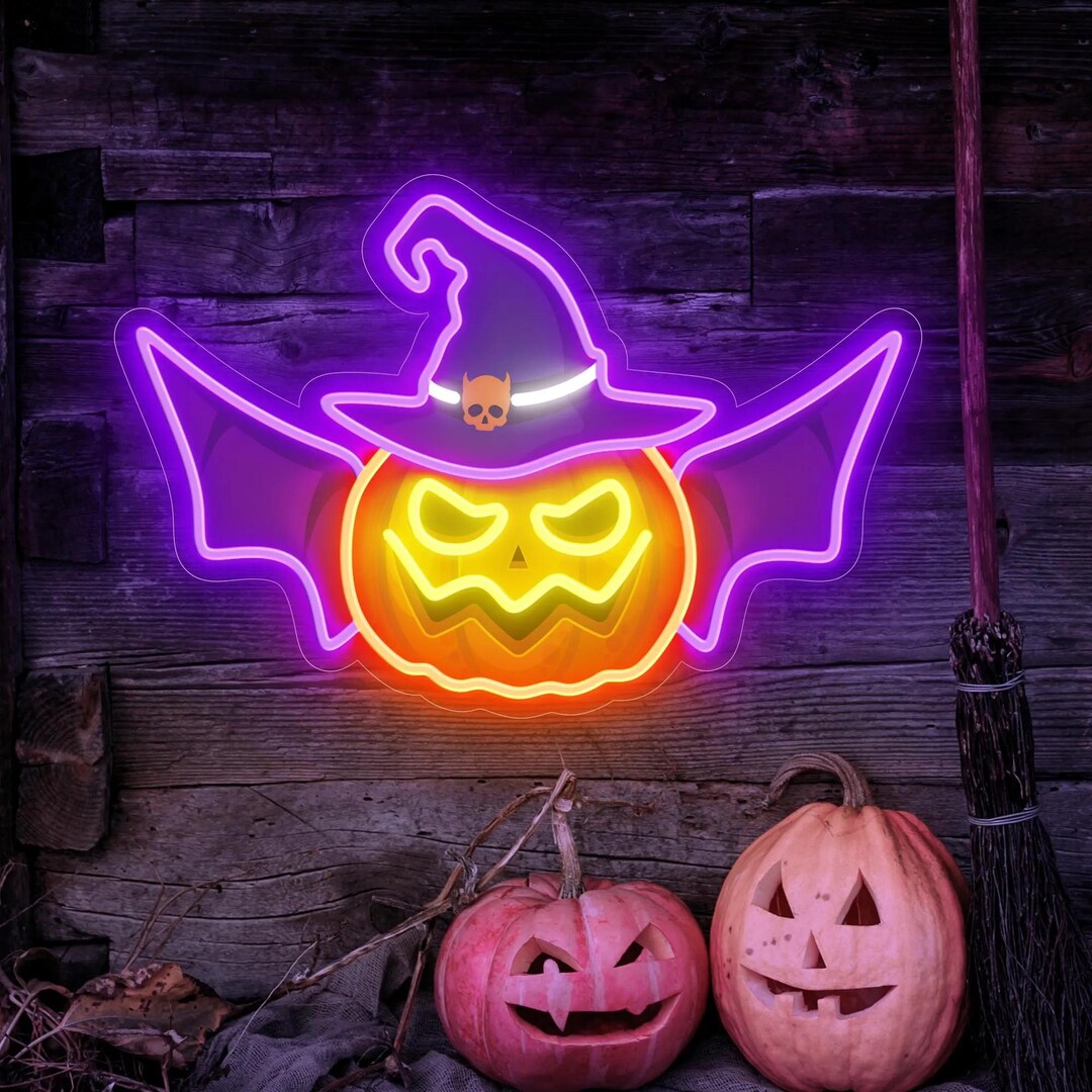 Pumpkin Neon Sign Halloween Decor, Halloween Neon Wall Art Sign, Home ...