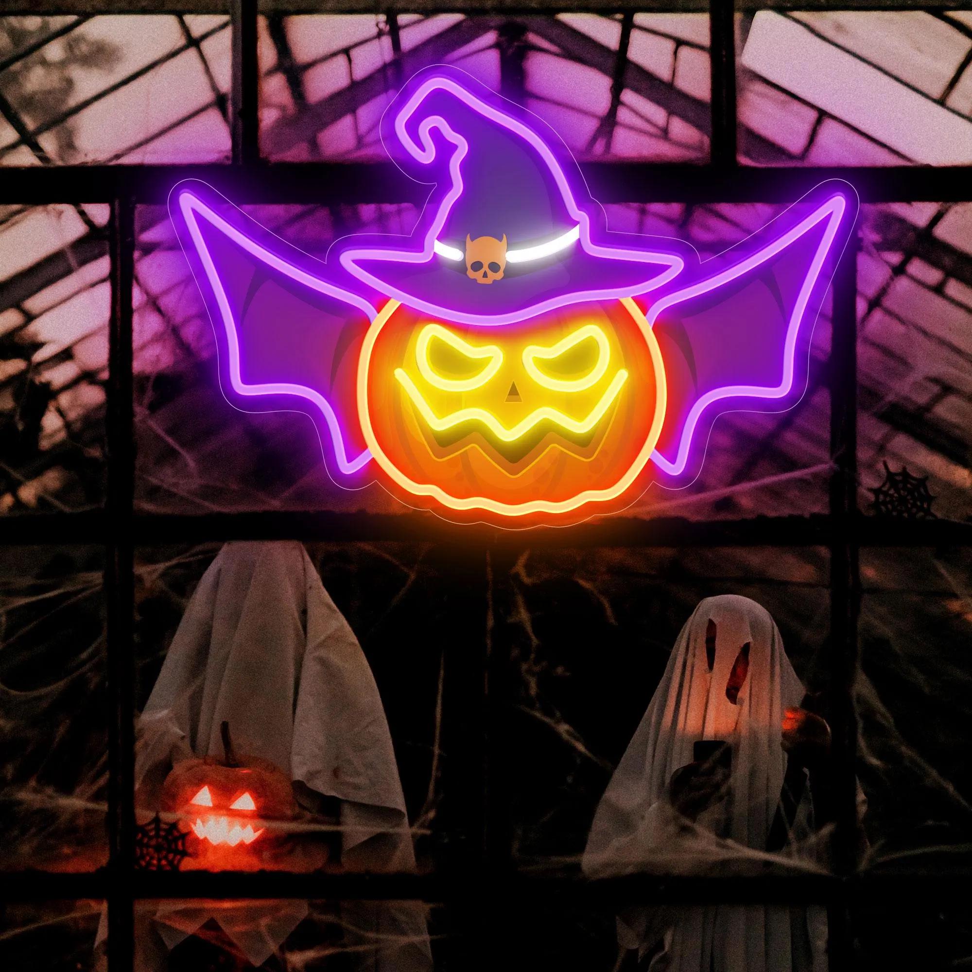 Pumpkin Neon Sign Halloween Decor, Halloween Neon Wall Art Sign, Home ...