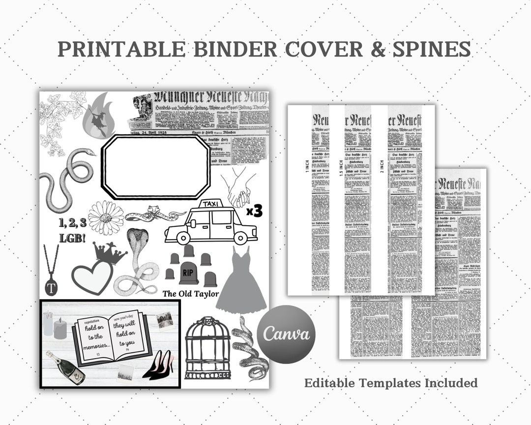 Taylor Binder Cover | Editable Binder Insert | Printable Binder ...