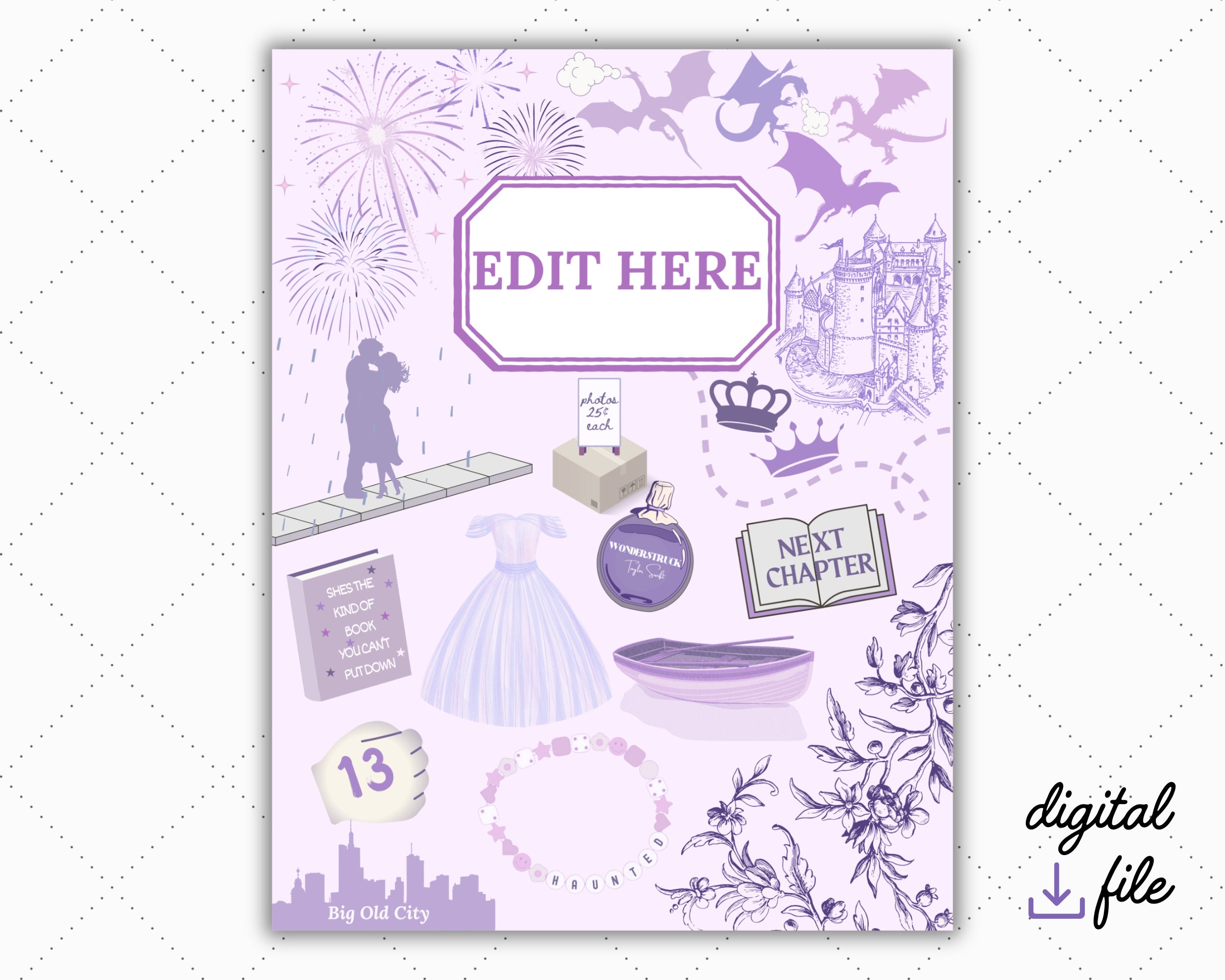 Taylor Binder Cover | Printable Binder Cover | Editable Binder Cover ...