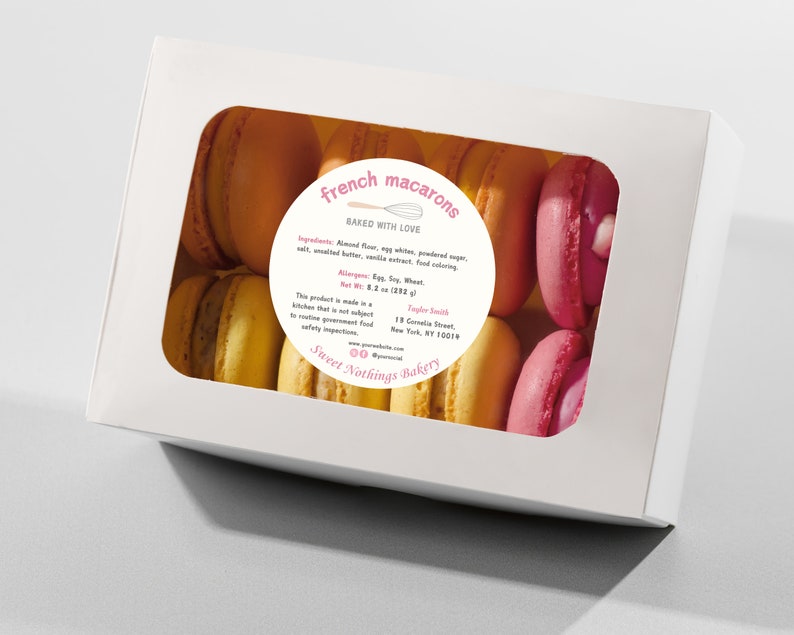 Cottage Food Label | Editable Cottage Law Label Template | Ingredient ...