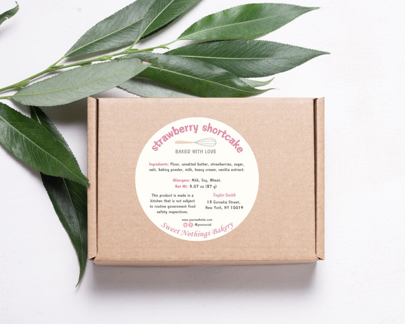 Cottage Food Label | Editable Cottage Law Label Template | Ingredient ...