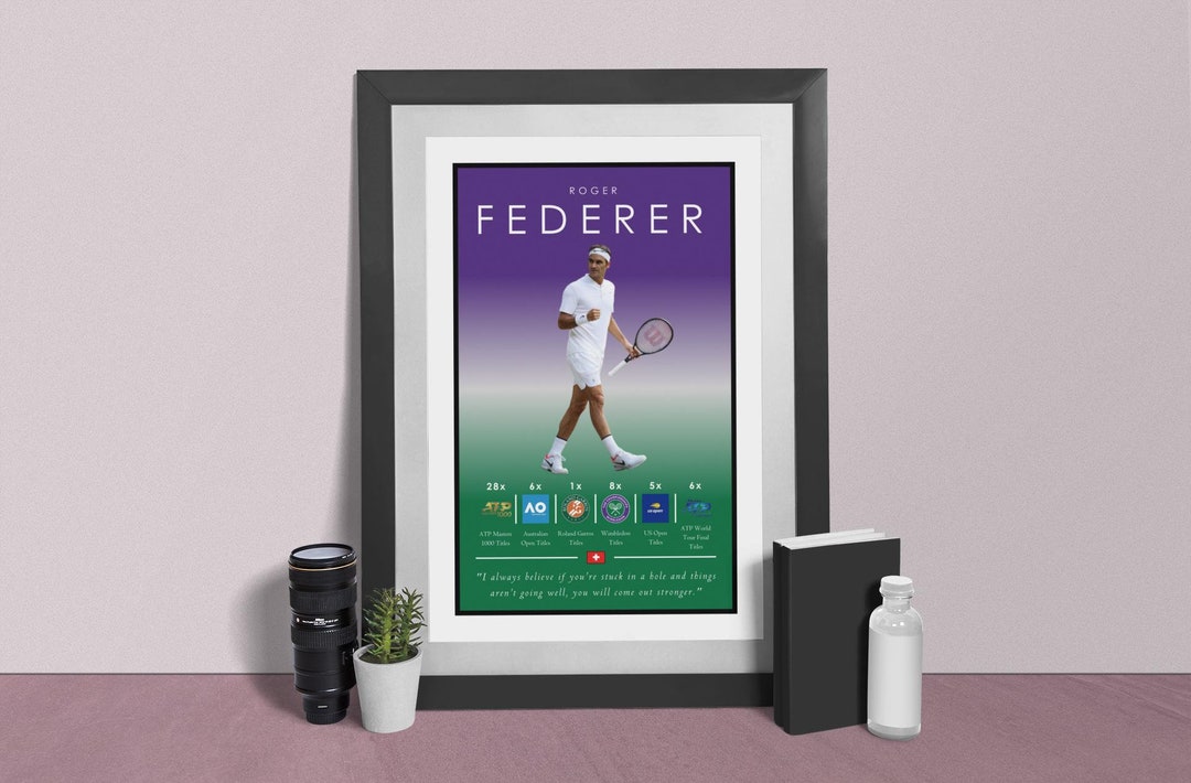 Roger Federer Tennis Poster Purple/white/green - Etsy