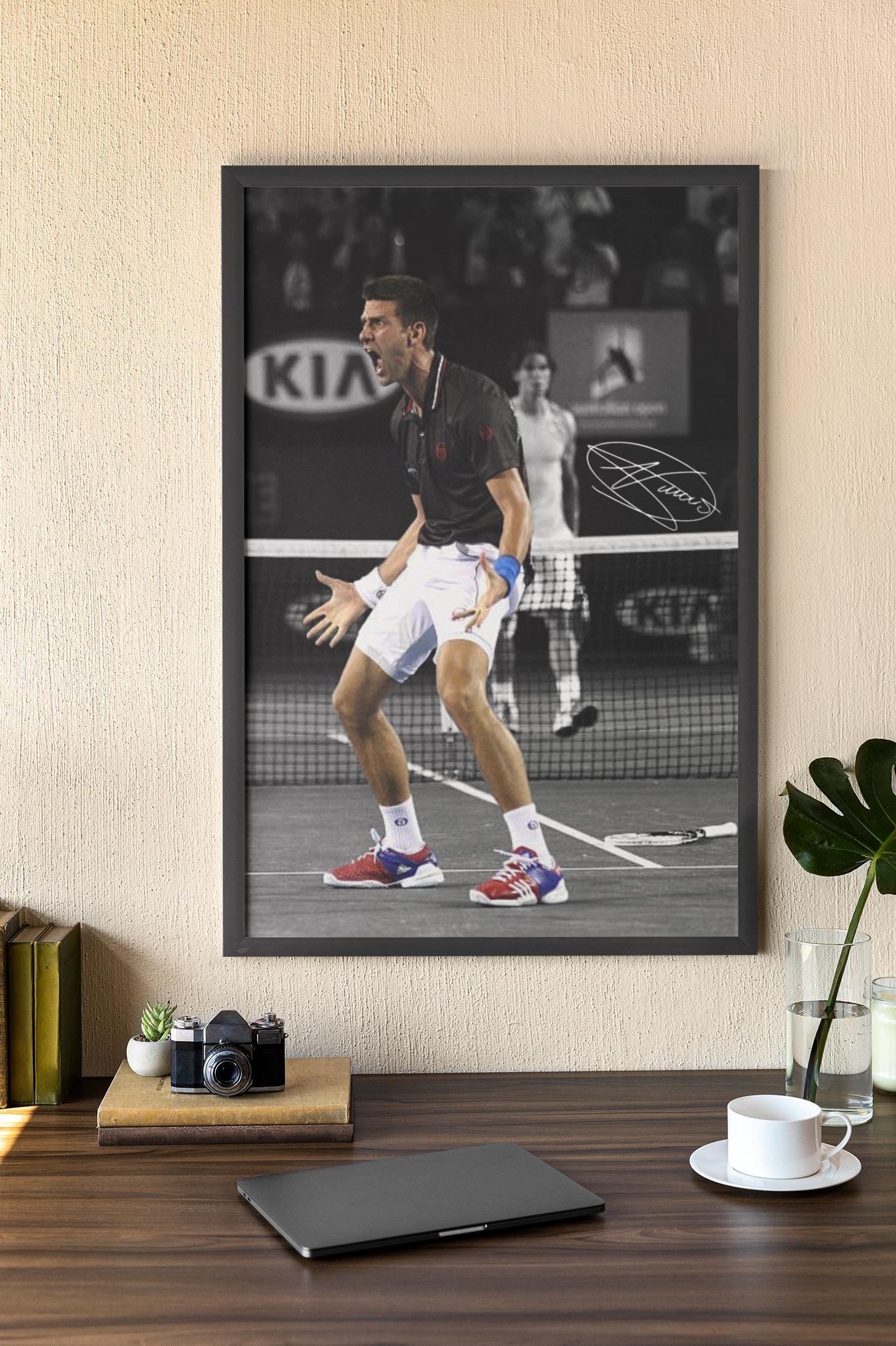 Novak Djokovic Signature Tennis Poster Australian Open 2012 - Etsy