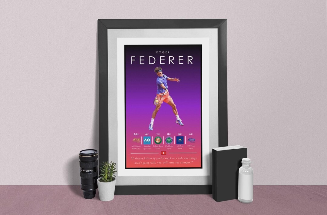 Roger Federer Tennis Poster Purple/pink - Etsy