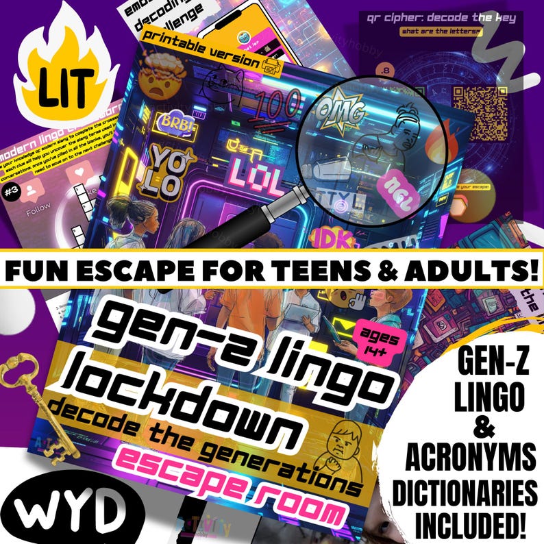 Gen-z Lingo Lockdown Escape Room | Printable Game for Teens & Adults ...
