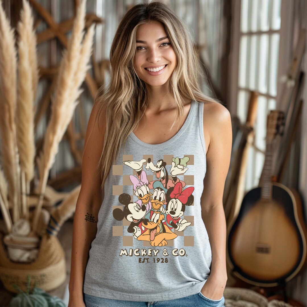 Disney Mickey and Friends Checkered Tank Top, Magic Kingdom Tee, Vacay ...