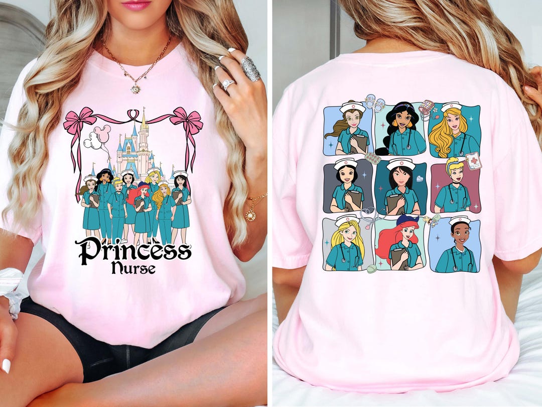 Coquette Bows Disney Princesses Nurse T-shirt, Nursing School Gift ...