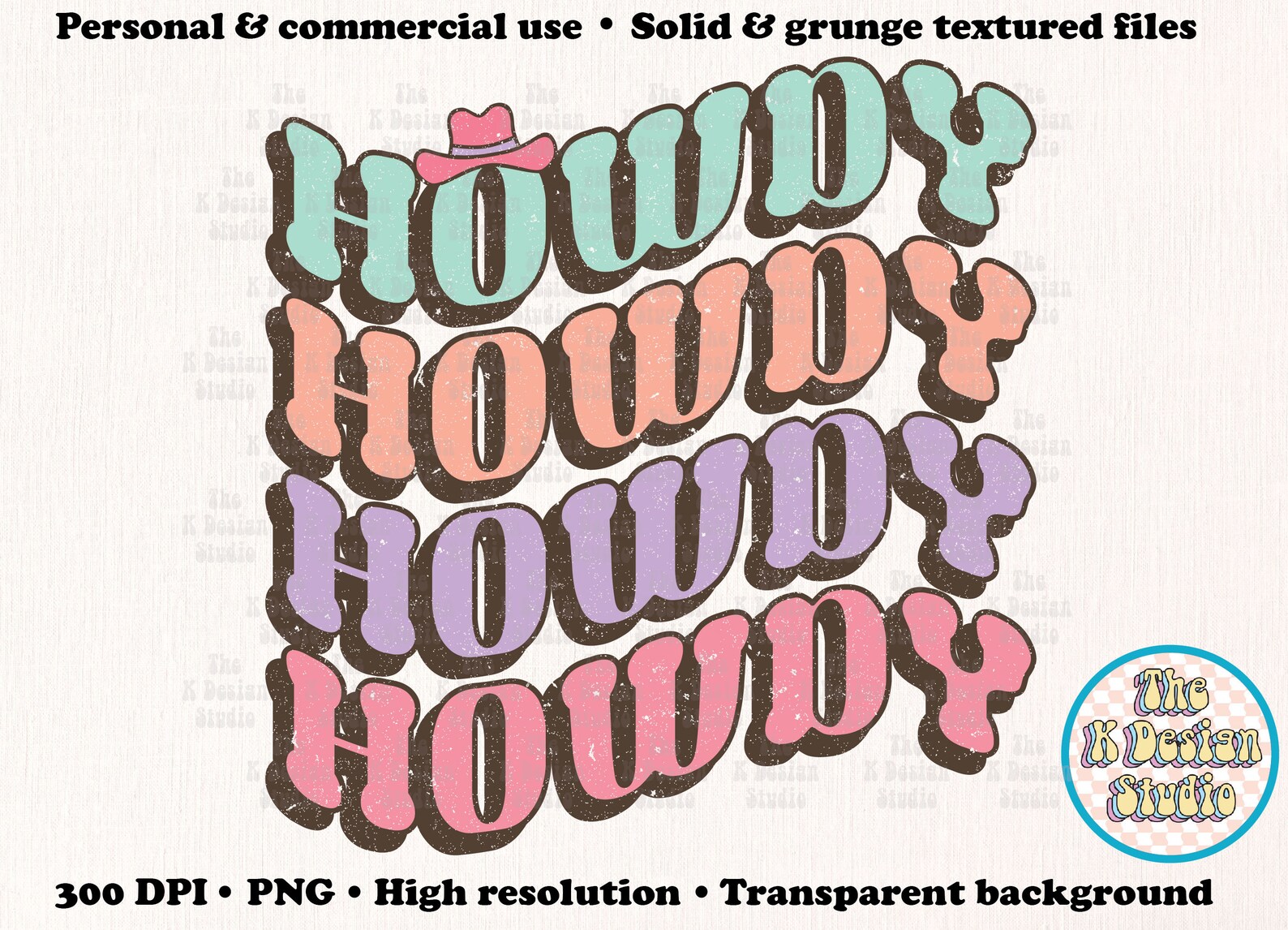 Howdy Png, Multi Colored Howdy Png, Western Png, Cowboy Hat Png File ...