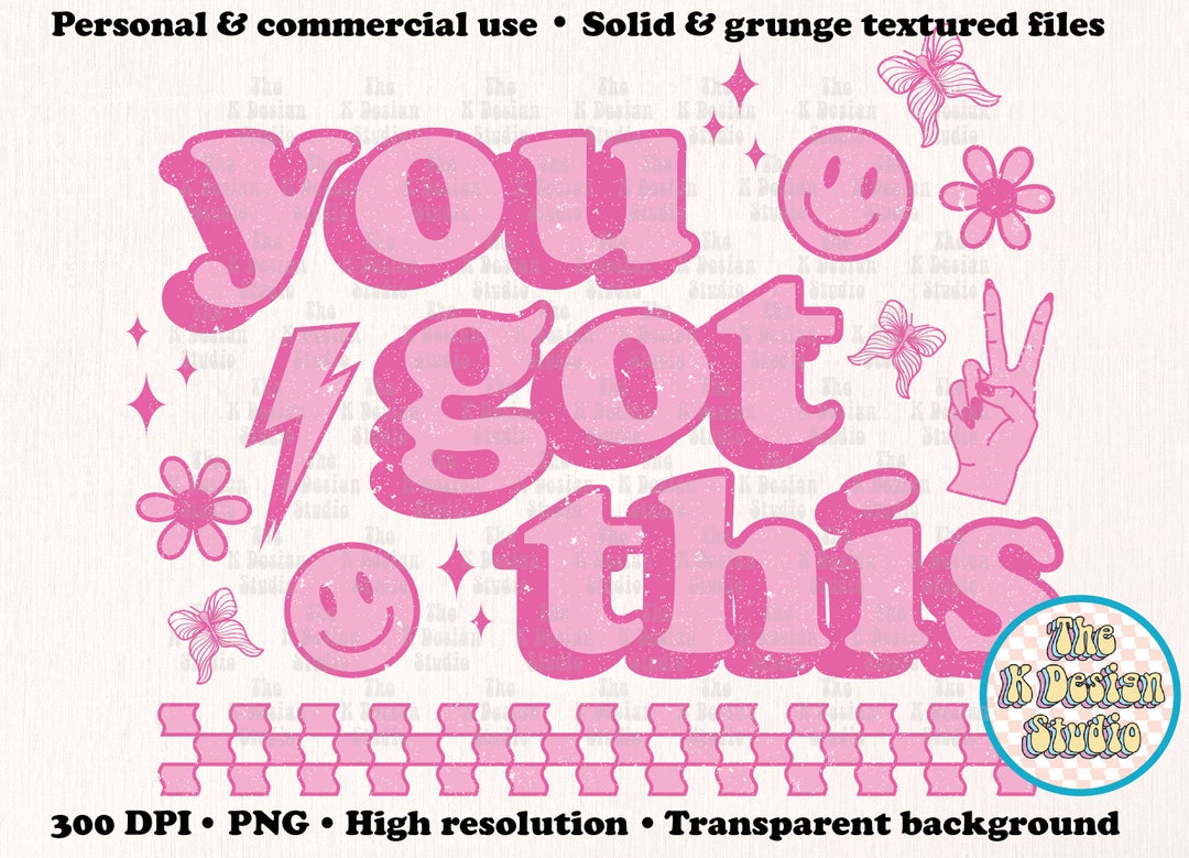 You Got This Png, Smiley Face Pink Png, Pink Stars Png, Digital ...