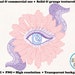 Celestial Eye Png, Eye Png, Retro Style PNG, Digital Download, Flower ...