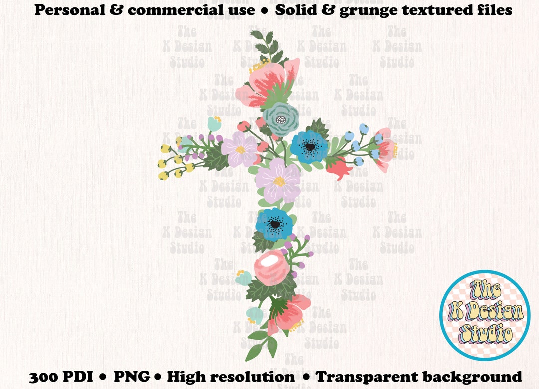 Cross Png, Floral Cross Png, Flower Png, Religious Png Designs, Floral ...