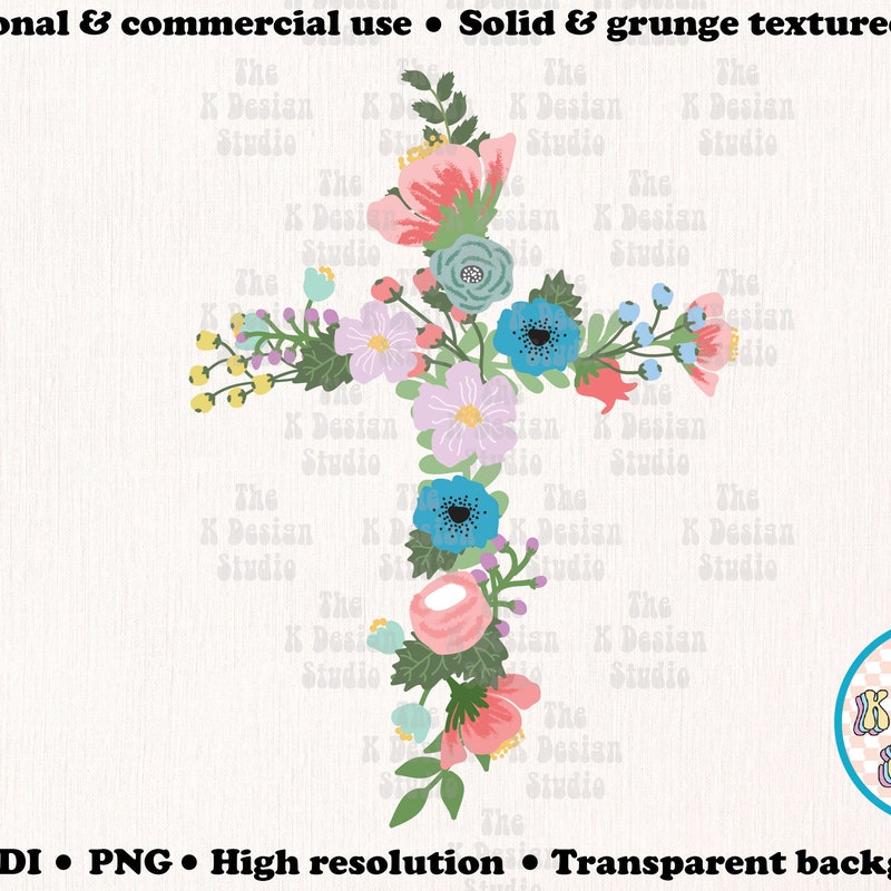 Cross With Flowers Png - Etsy