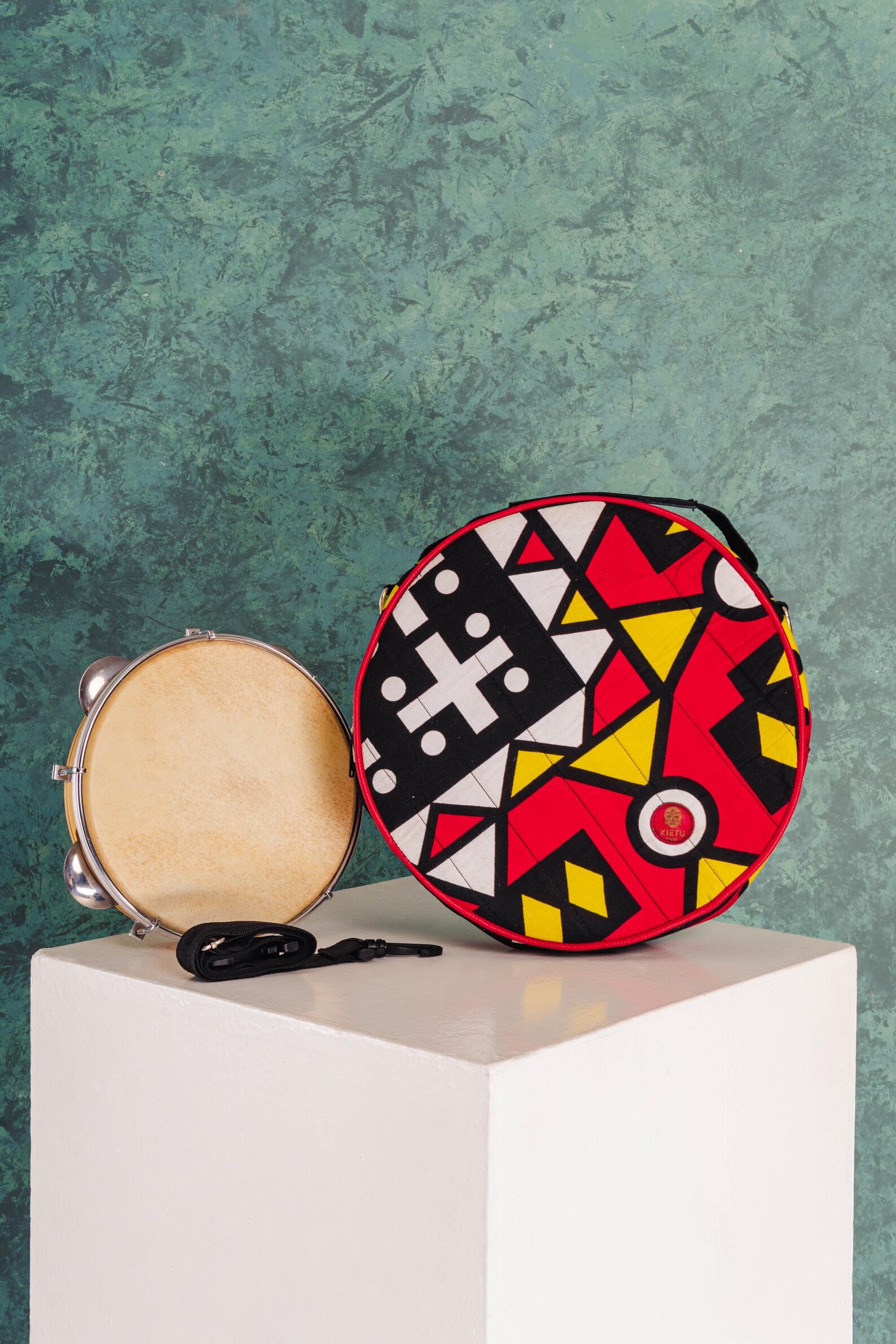 Custom Pandeiro or Tambourine Bag, 14 Inch African Print Fabric ...