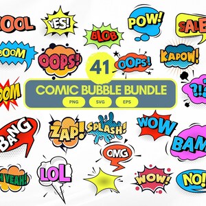 Comic Bubble Svg, Bundle, Speech Bubble, Pop Art, Retro Speech, Boom ...