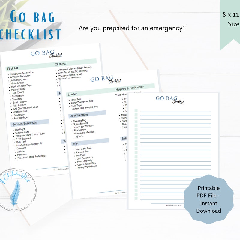 Bug Out Bag Checklist - Etsy