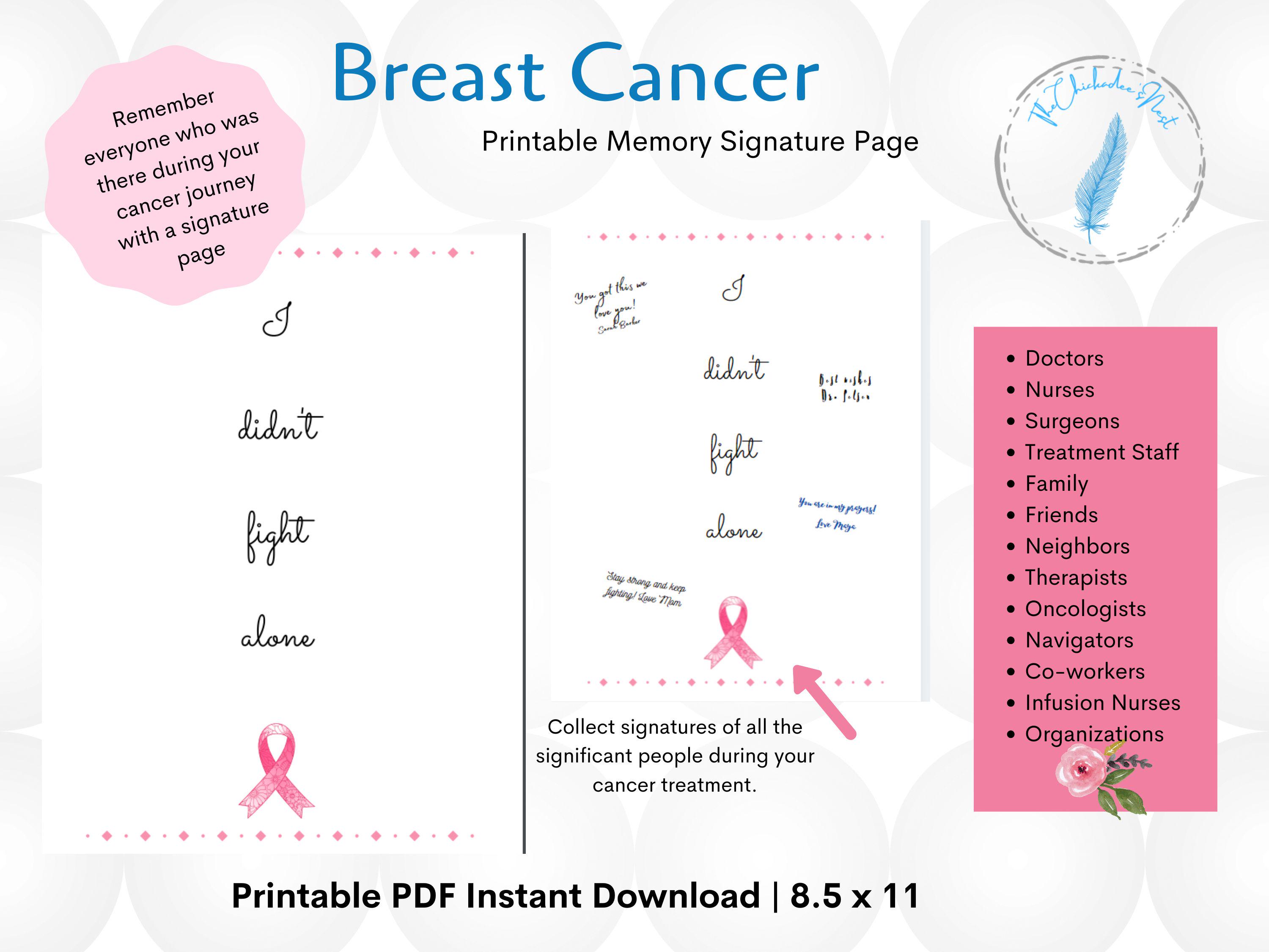 Breast Cancer Printable Planner | Personalized Tracker (PDF) - Etsy