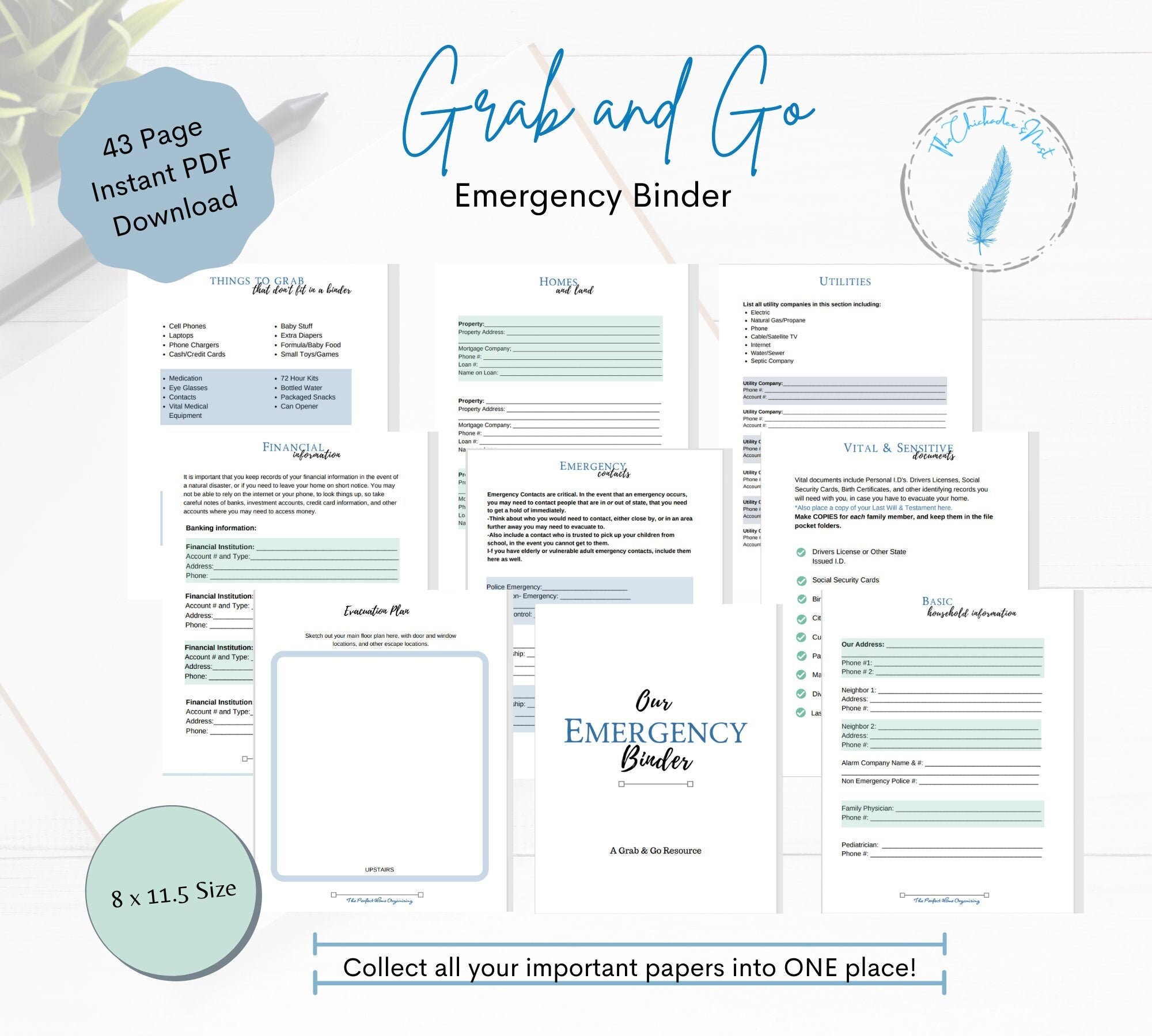 Emergency Planner Emergency Grab and Go Binder Emergency Binder ...