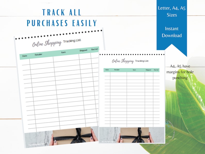 Online Shopping Tracker Online Order Tracker Printable - Etsy