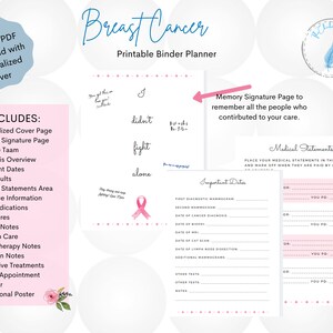 Breast Cancer Printable Planner | Personalized Tracker (PDF) - Etsy