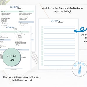 Printable Go Bag Checklist | Bug Out Bag Checklist | 72 Hour Kit List ...