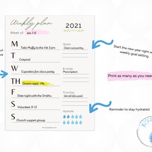 Printable Weekly Task Sheet | Weekly Planning Sheet | Plan the Week ...