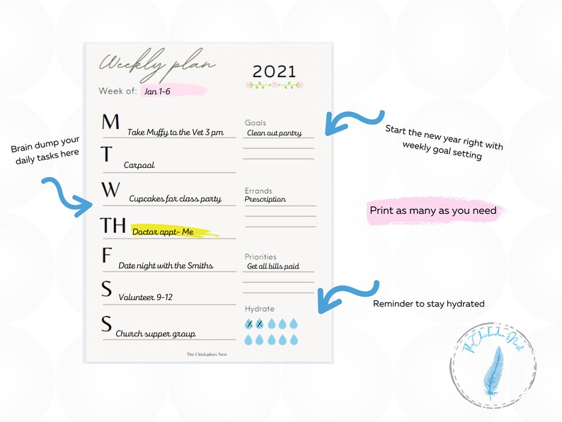 Printable Weekly Task Sheet | Weekly Planning Sheet | Plan the Week ...