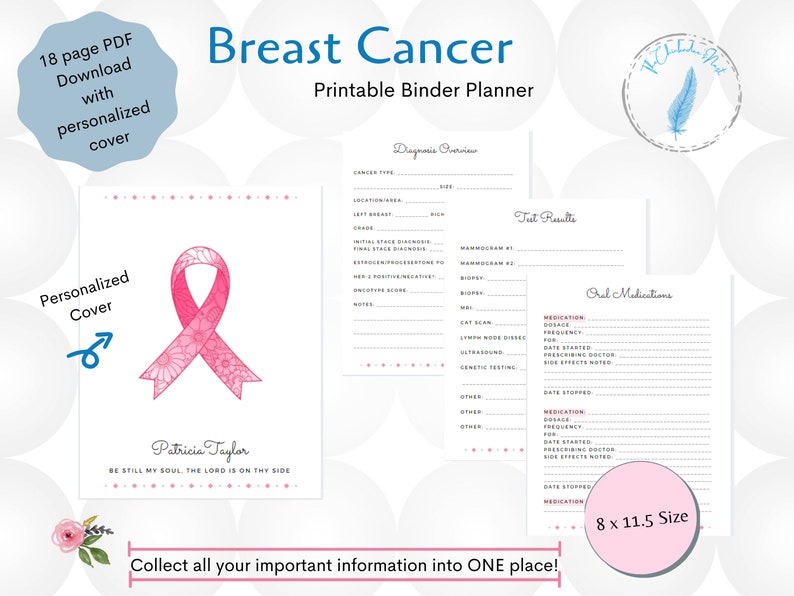 Breast Cancer Planner Breast Cancer PDF Printable Track Important ...