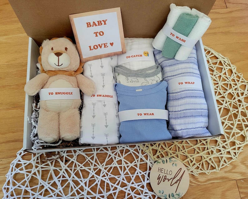 Large Baby Shower Gift Box, Unisex, Boy or Girl! Organic Cotton Option ...